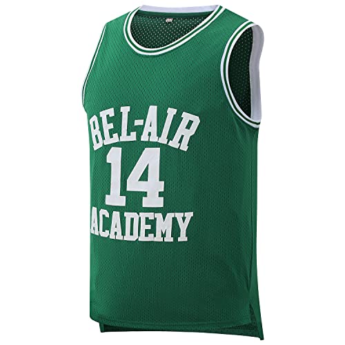 Aolapo Bel Air Jersey #14 Basketball Jerseys Sleeveless S-XXXL(Green M)