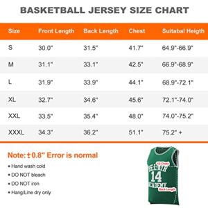 Aolapo Bel Air Jersey #14 Basketball Jerseys Sleeveless S-XXXL(Green M)