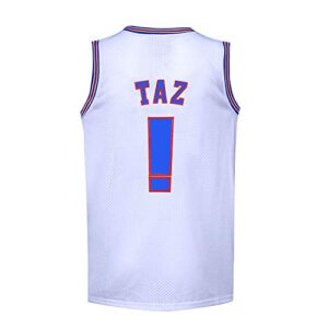 borolin youth basketball jerseys taz #! movie 90s space jersey for kids (white, youth large)