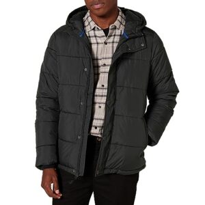 amazon essentials men's heavyweight hooded puffer coat, black, large