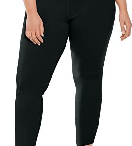 Coolibar UPF 50+ Women's Tulip Swim Leggings - Sun Protective (XX-Large- Black)