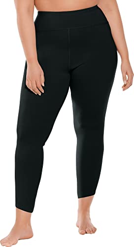 Coolibar UPF 50+ Women's Tulip Swim Leggings - Sun Protective (XX-Large- Black)