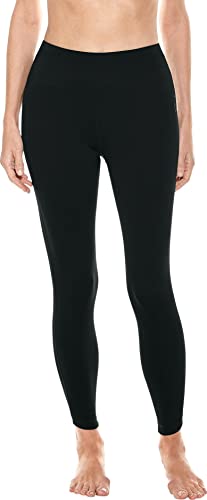 Coolibar UPF 50+ Women's Tulip Swim Leggings - Sun Protective (XX-Large- Black)