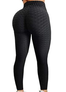 tik tok leggings for women butt lift workout leggings tummy control yoga pants high waist tiktok butt leggings a-black