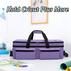 LUXJA Double-layer Bag Compatible with Cricut Explore Air (Air2) and Maker, Carrying Bag Compatible with Cricut Die-Cut Machine and Supplies (Bag Only, Patent Design), Purple