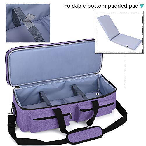 LUXJA Double-layer Bag Compatible with Cricut Explore Air (Air2) and Maker, Carrying Bag Compatible with Cricut Die-Cut Machine and Supplies (Bag Only, Patent Design), Purple