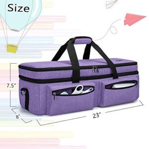 LUXJA Double-layer Bag Compatible with Cricut Explore Air (Air2) and Maker, Carrying Bag Compatible with Cricut Die-Cut Machine and Supplies (Bag Only, Patent Design), Purple