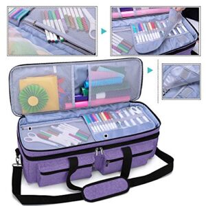 LUXJA Double-layer Bag Compatible with Cricut Explore Air (Air2) and Maker, Carrying Bag Compatible with Cricut Die-Cut Machine and Supplies (Bag Only, Patent Design), Purple