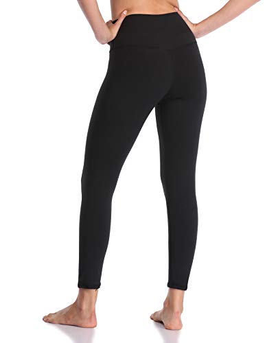 YUNOGA Women's Soft High Waisted Yoga Pants Tummy Control Ankle Length Leggings (XL, Black)