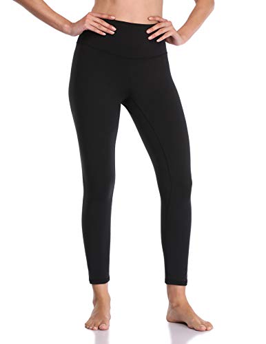 YUNOGA Women's Soft High Waisted Yoga Pants Tummy Control Ankle Length Leggings (XL, Black)