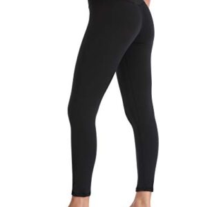 YUNOGA Women's Soft High Waisted Yoga Pants Tummy Control Ankle Length Leggings (XL, Black)