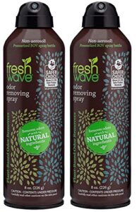 fresh wave odor eliminator spray & air freshener, 8 oz. | pack of 2 | non-aerosol, fine mist | odor absorbers | safer odor relief | natural plant-based odor eliminator | for furniture, fabrics & trash