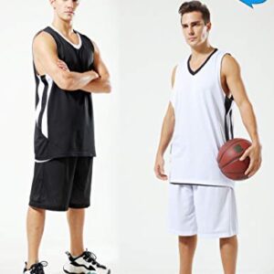 Liberty Imports Reversible Men's Mesh Athletic Basketball Jersey Single for Team Scrimmage (Black/White, Medium)