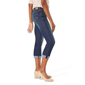 Signature by Levi Strauss & Co. Gold Women's Mid-Rise Slim Fit Capris (Standard and Plus), Blue Laguna-Waterless, 12