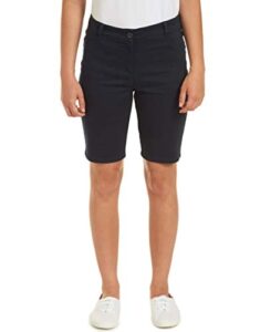 nautica womens uniform stretch bermuda shorts, navy, 13 us