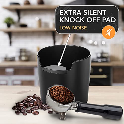 homeffect Knock Box with Improved Handling - Innovative Espresso Tools - Coffee Knock Box Espresso, Black - Espresso Machine Accessories - Knock Box for Espresso Coffee Grounds - Barista Accessories