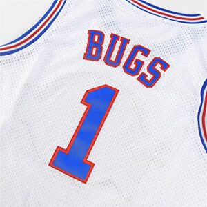 Yuzhanshui Bugs 1 Space Men's Movie Jersey Basketball Jersey White L