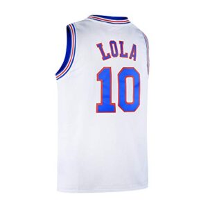 yuzhanshui lola #10 bunny space mens movie jersey looney basketball jersey white xl