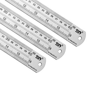 Ruler Metal Straight Edge Ruler Stainless Steel Ruler 16 Inch Ruler Set Rulers Bulk 2 Pack