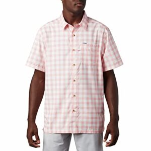 Columbia Men's Super Slack Tide Camp Shirt, Sorbet Palaka Plaid, Large