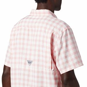 Columbia Men's Super Slack Tide Camp Shirt, Sorbet Palaka Plaid, Large