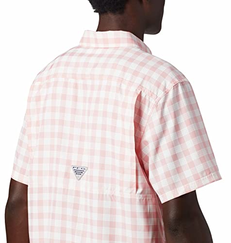 Columbia Men's Super Slack Tide Camp Shirt, Sorbet Palaka Plaid, Large