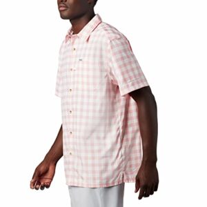 Columbia Men's Super Slack Tide Camp Shirt, Sorbet Palaka Plaid, Large