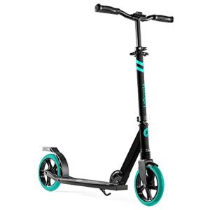 lascoota kick scooter for adults & teens. perfect for youth 12 years and up and men & women lightweight foldable adult scooter with large 8” wheels 220lbs