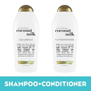 OGX Nourishing + Coconut Milk Shampoo & Conditioner, Set, 25.4 Fl Oz (Pack of 2)