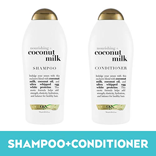 OGX Nourishing + Coconut Milk Shampoo & Conditioner, Set, 25.4 Fl Oz (Pack of 2)