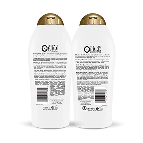 OGX Nourishing + Coconut Milk Shampoo & Conditioner, Set, 25.4 Fl Oz (Pack of 2)