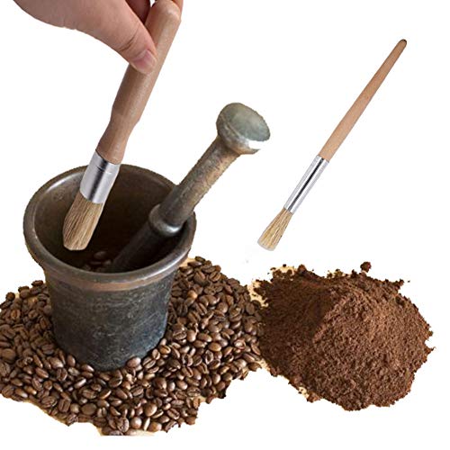 Coffee Machine Cleaning Brush Set 4 Pieces Coffee Cleaning Brush Wooden Cleaning Brush for Grinders and Nylon Espresso Brush for Coffee Machine Group Head