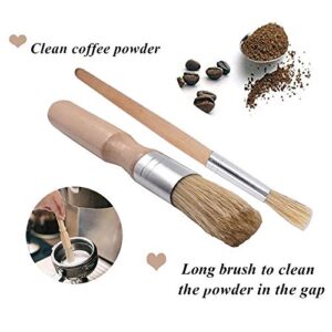 Coffee Machine Cleaning Brush Set 4 Pieces Coffee Cleaning Brush Wooden Cleaning Brush for Grinders and Nylon Espresso Brush for Coffee Machine Group Head