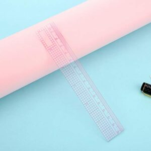 4 Pieces Beveled Transparent Ruler Clear Ruler Plastic French Metric Ruler with 2 Scales Ruler Set for Engineering Studying, 12 Inch/ 30.48 cm, 8 Inch/ 20.5 cm, 6 Inch/ 15.3 cm