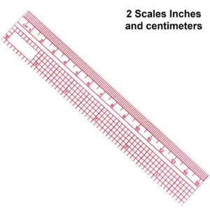 4 Pieces Beveled Transparent Ruler Clear Ruler Plastic French Metric Ruler with 2 Scales Ruler Set for Engineering Studying, 12 Inch/ 30.48 cm, 8 Inch/ 20.5 cm, 6 Inch/ 15.3 cm