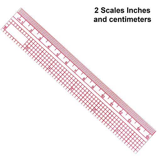 4 Pieces Beveled Transparent Ruler Clear Ruler Plastic French Metric Ruler with 2 Scales Ruler Set for Engineering Studying, 12 Inch/ 30.48 cm, 8 Inch/ 20.5 cm, 6 Inch/ 15.3 cm