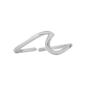 pura vida silver wave toe ring, 925 sterling silver - sizes 5-9