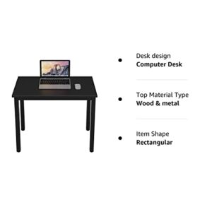 DlandHome 31.5 inches Small Computer Desk for Home Office Activity Table Writing Table for Small Spaces Study Table Student Laptop Desk Black DND-AC3CB-8040