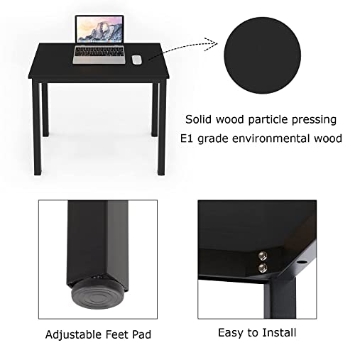 DlandHome 31.5 inches Small Computer Desk for Home Office Activity Table Writing Table for Small Spaces Study Table Student Laptop Desk Black DND-AC3CB-8040