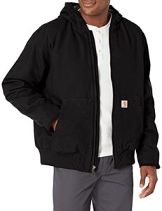 carhartt men's active jacket j130 (regular and big & tall sizes), black, large