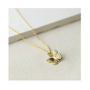 Hundred River Friendship Anchor Compass Necklace Good Luck Elephant Pendant Chain Necklace with Message Card (gold butterfly)