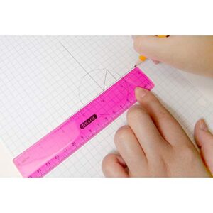 BAZIC Plastic Ruler 6" (26cm), Inches Centimeter Metric Measuring Drafting Rulers, for Students School Supplies (3/Pack), 1-Pack