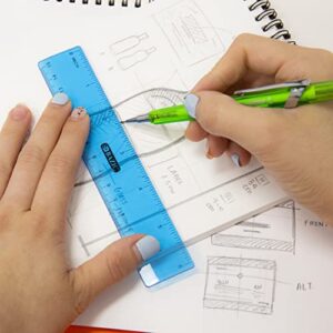 BAZIC Plastic Ruler 6" (26cm), Inches Centimeter Metric Measuring Drafting Rulers, for Students School Supplies (3/Pack), 1-Pack