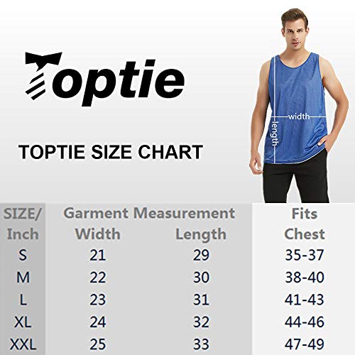 TOPTIE Custom Reversible Basketball Jersey (Double Sides Name/Number) Mesh Tank Top Scrimmage Jersey-Blue/White-L