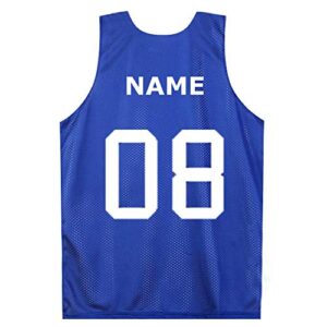 TOPTIE Custom Reversible Basketball Jersey (Double Sides Name/Number) Mesh Tank Top Scrimmage Jersey-Blue/White-L