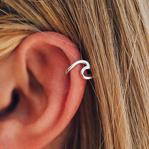 Pura Vida Silver Wave Ear Cuff Earrings - .925 Sterling Silver - 1 Pair