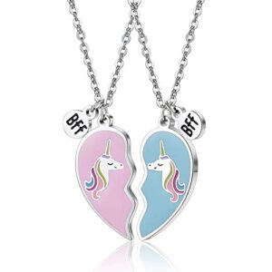 kids birthday gift for best friend sister heart necklace little girls bff unicorn jewelry gift for friends or fun sister gifts