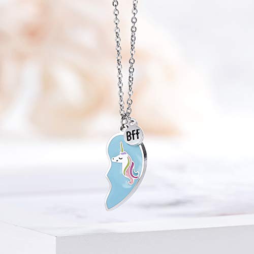 Kids Birthday Gift For Best Friend Sister Heart Necklace Little Girls BFF Unicorn Jewelry Gift for Friends or Fun Sister Gifts