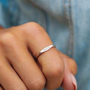 Pura Vida Salty Vibes Stackable Ring - .925 Sterling Silver Band, Brass Base - Size 5