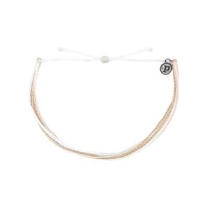 pura vida originals white sand anklet - plated charm, adjustable band - 100% waterproof